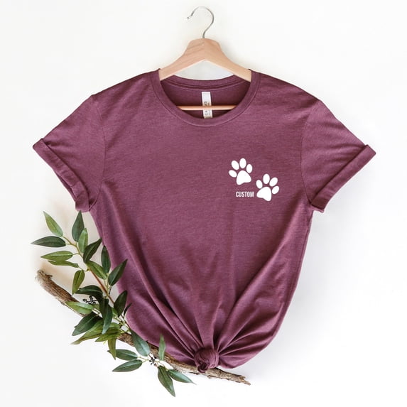 Custom Pet Shirt Name Custom Dog Shirt New Dog Owner Shirt Paw Print ...