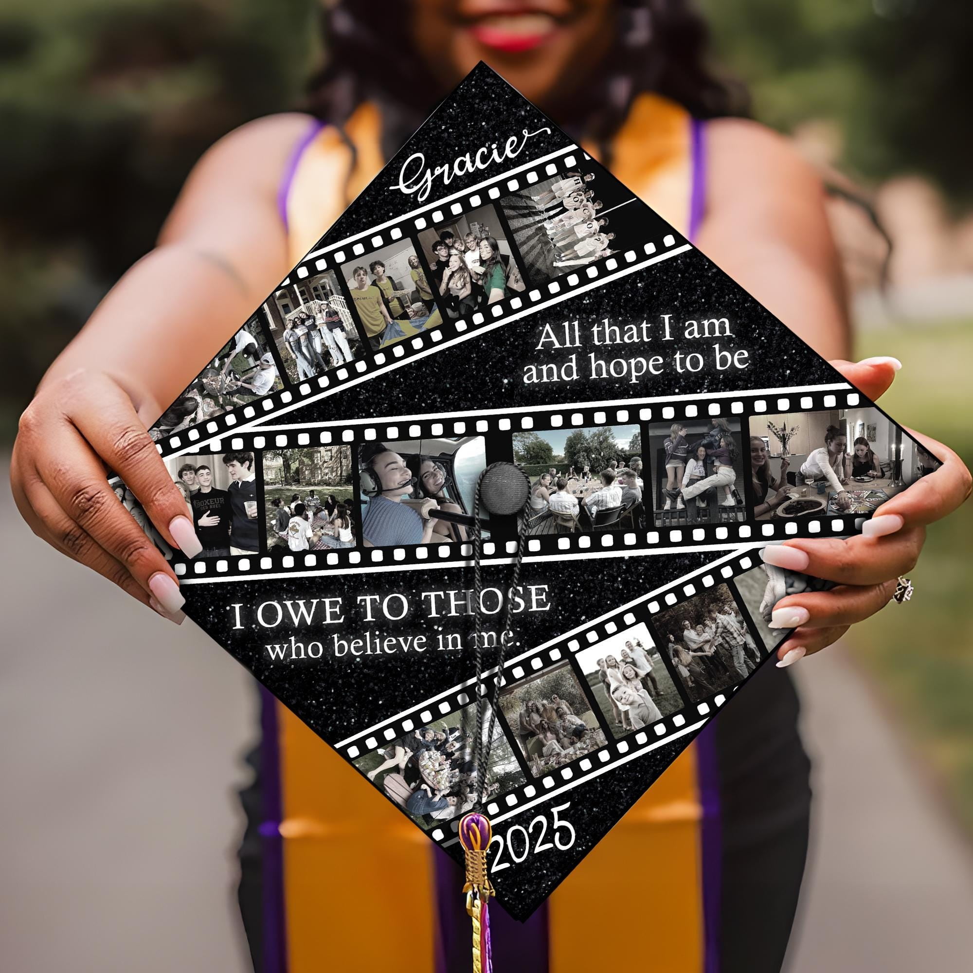 Custom Photo All That I Am & Hope To Be Graduation Cap Topper, Thankful ...