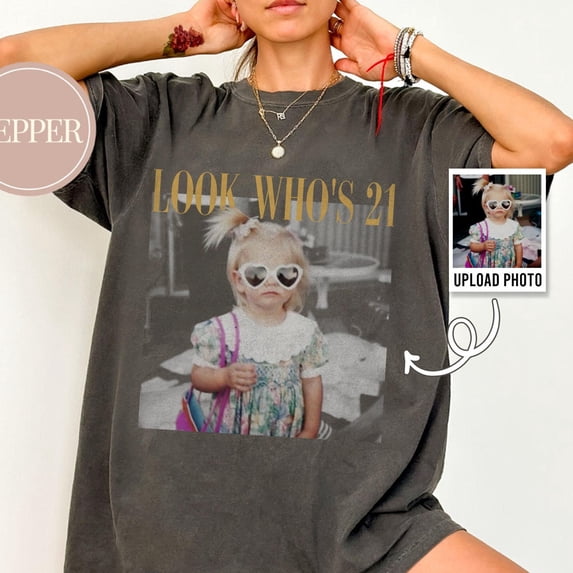 Custom Photo And Year ShirtCustom Picture Birthday Shirt21st Birthday ...