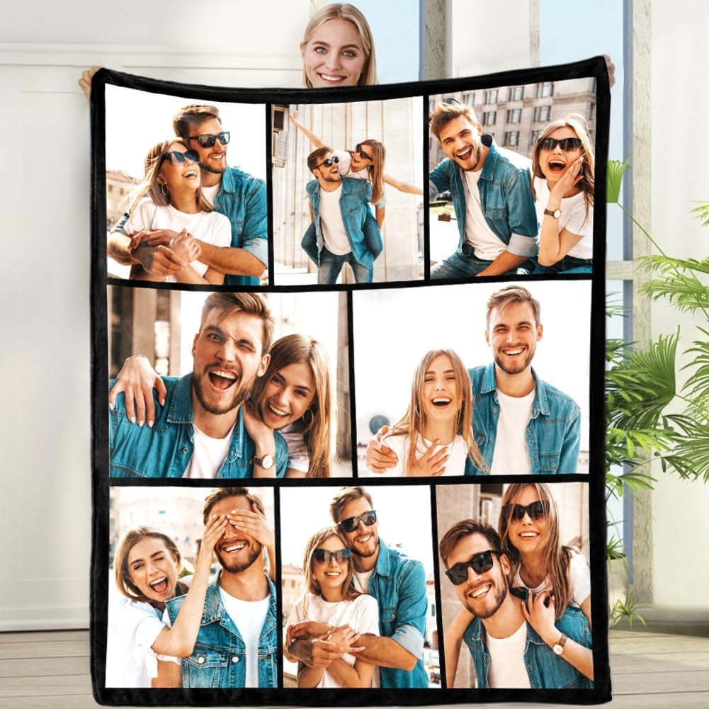 Custom Photo Blanket for Couples, Personalized Fleece Throw Blankets ...