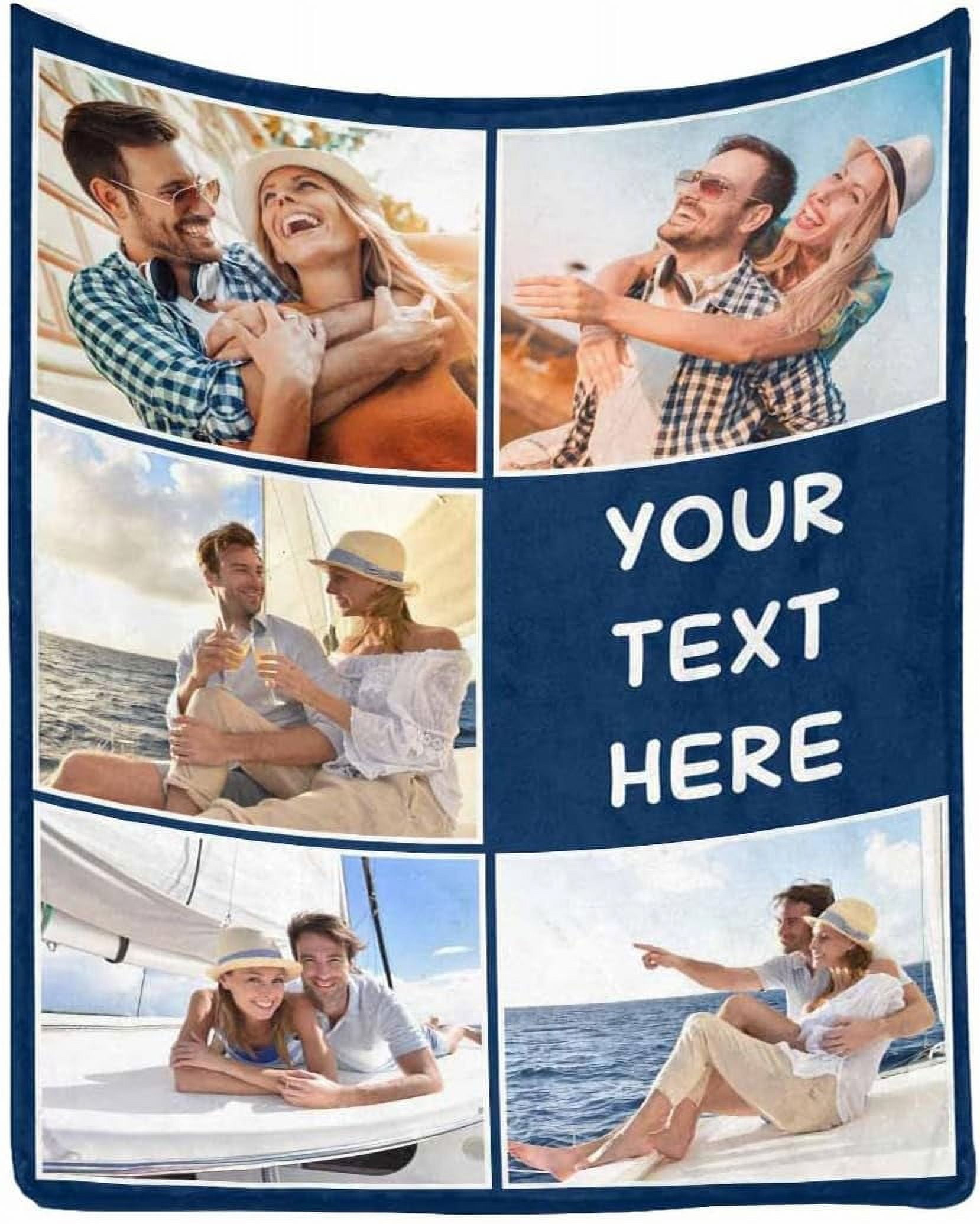 Custom Photo Collage Blanket for Family, Customized Bed Blanket with 10 ...