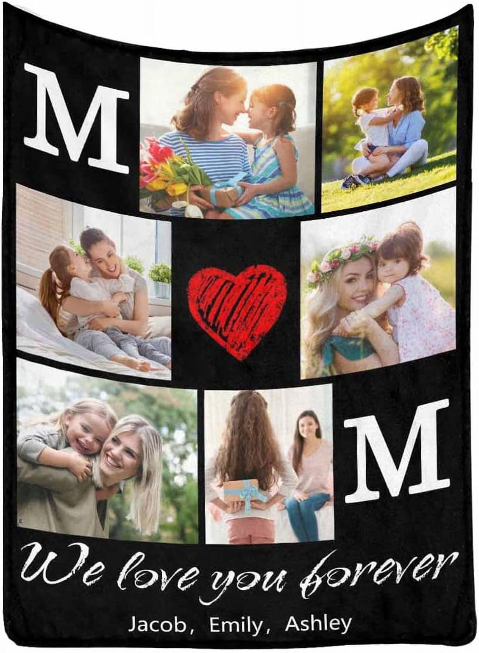 Custom Photo Collage Blanket for Family, Customized Bed Blanket with 10 ...