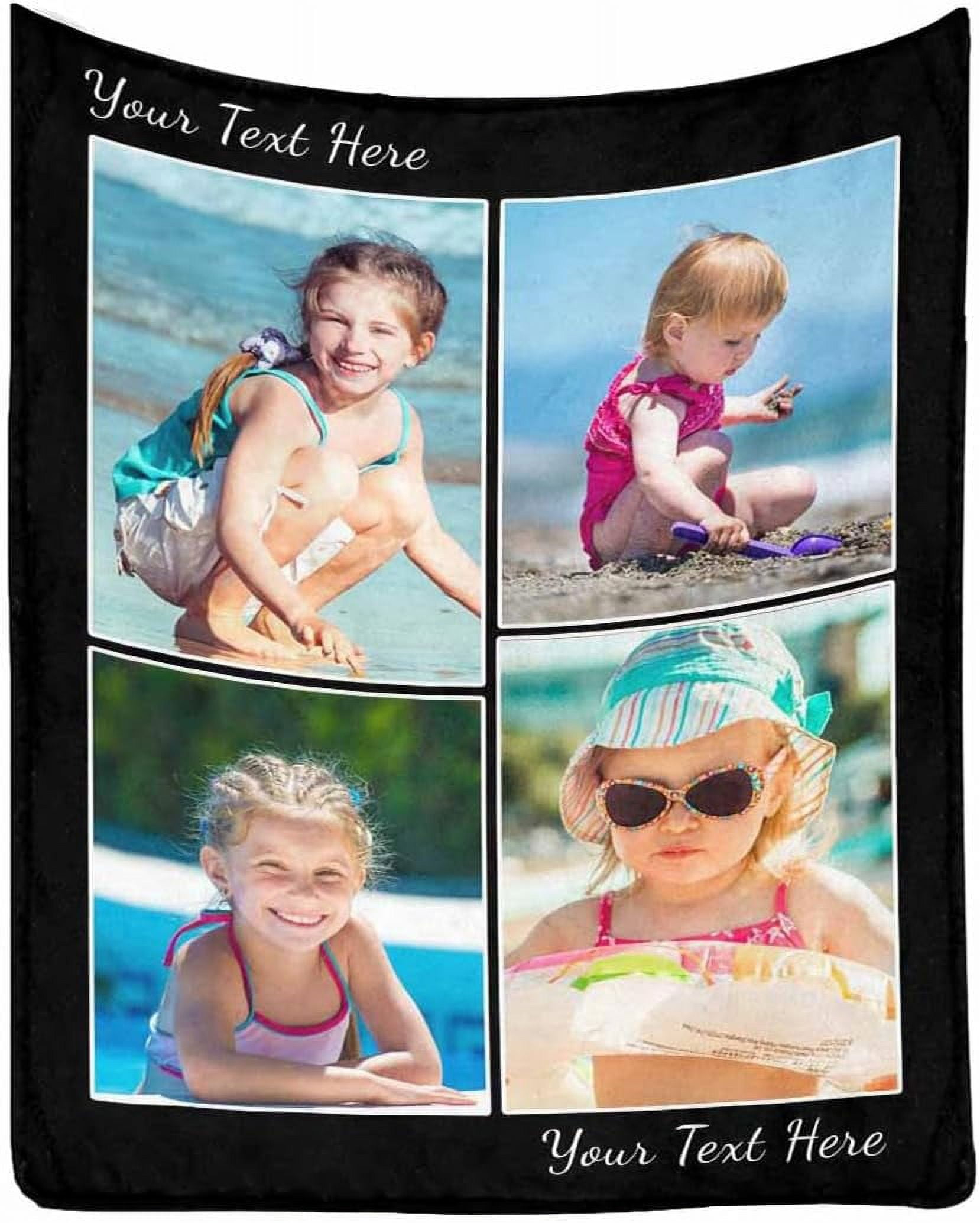 Custom Photo Collage Blanket for Family, Customized Bed Blanket with 10 ...