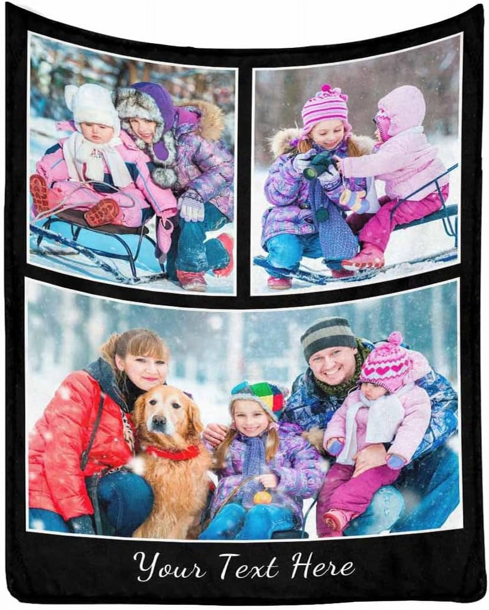 Custom Photo Collage Blanket for Family, Customized Bed Blanket with 10 ...