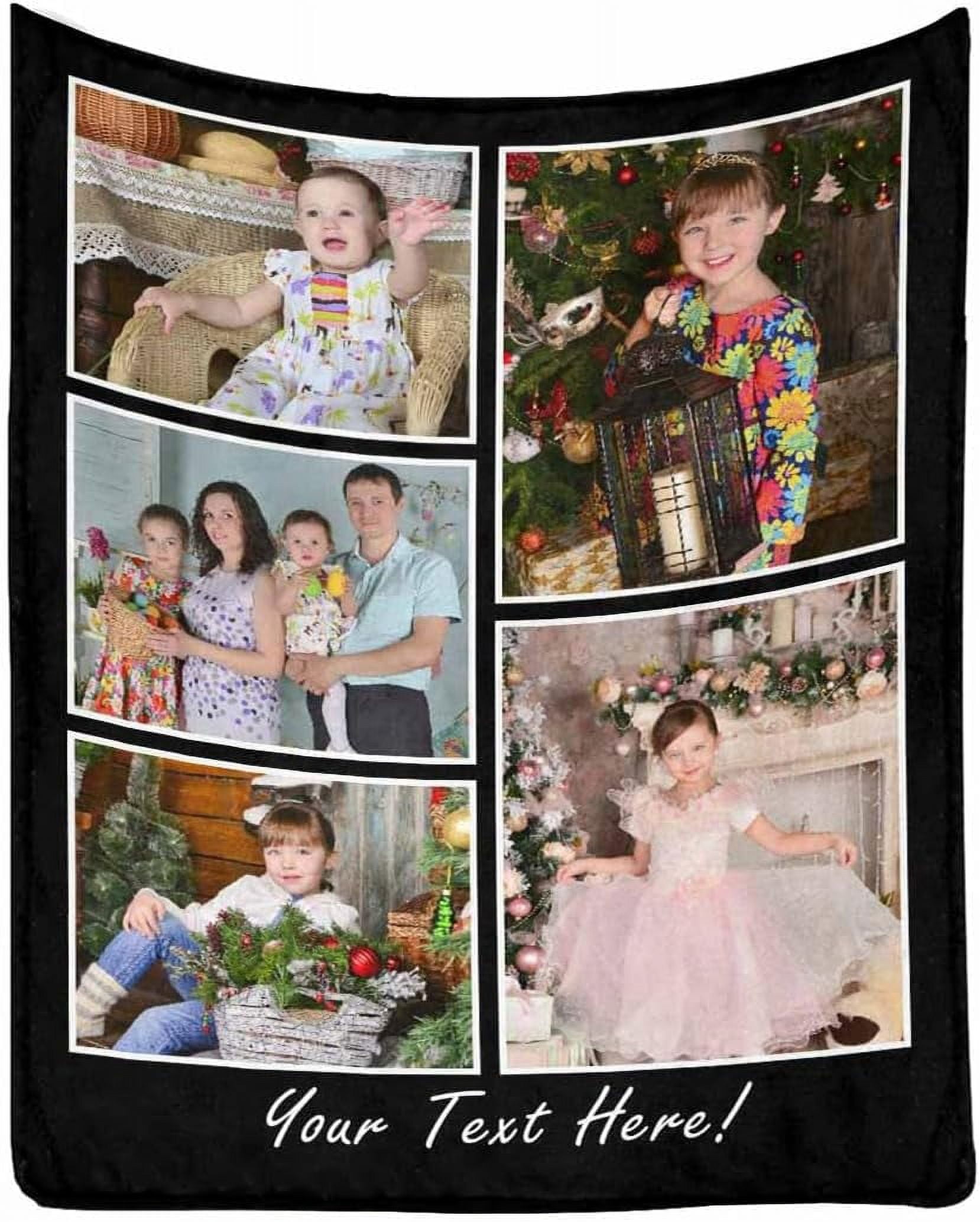 Custom Photo Collage Blanket for Family, Customized Bed Blanket with 10 ...
