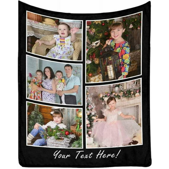 Custom Photo Collage Blanket for Family, Customized Bed Blanket with 10 ...