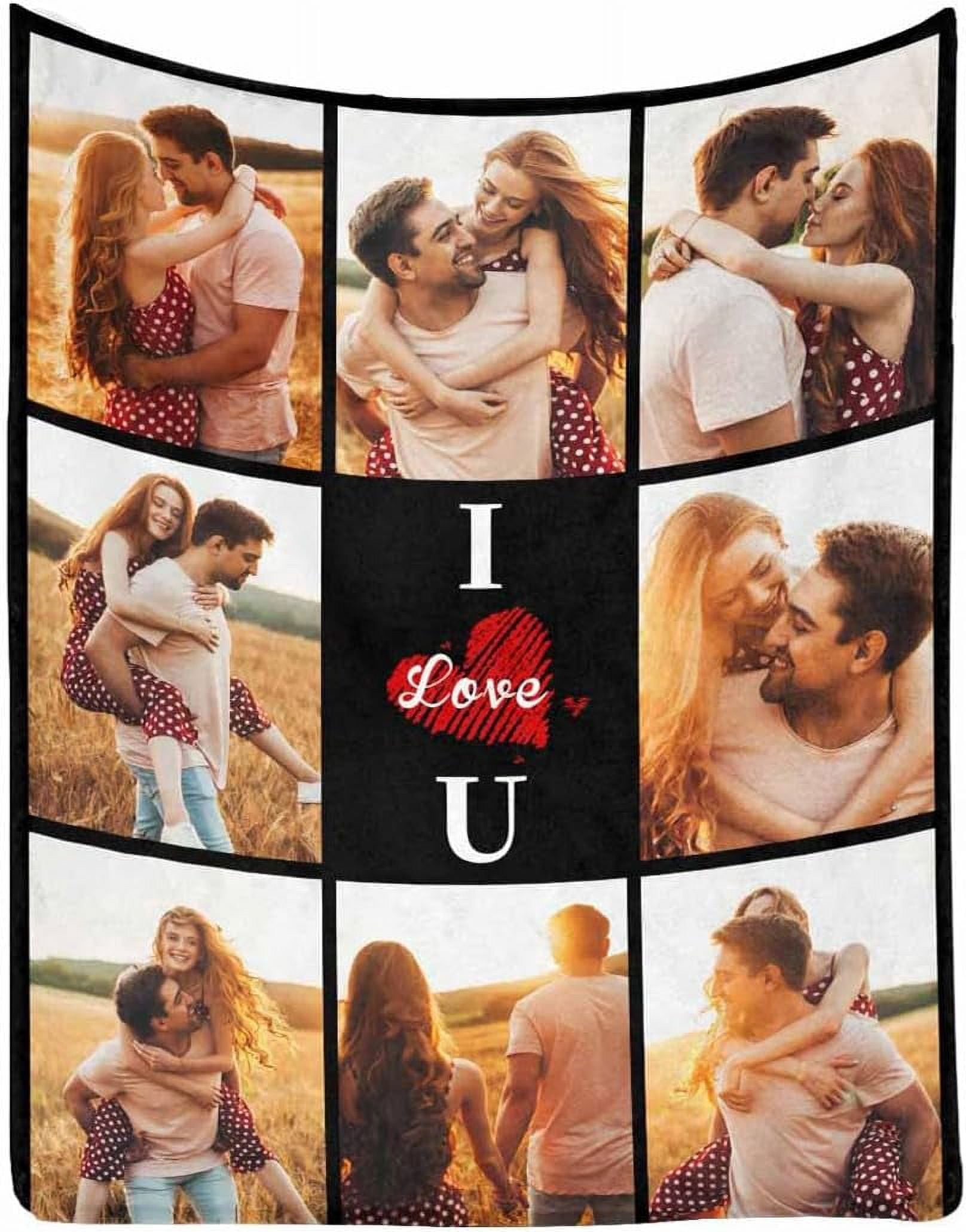 Custom Photo Collage Blanket for Family, Customized Bed Blanket with 10 ...