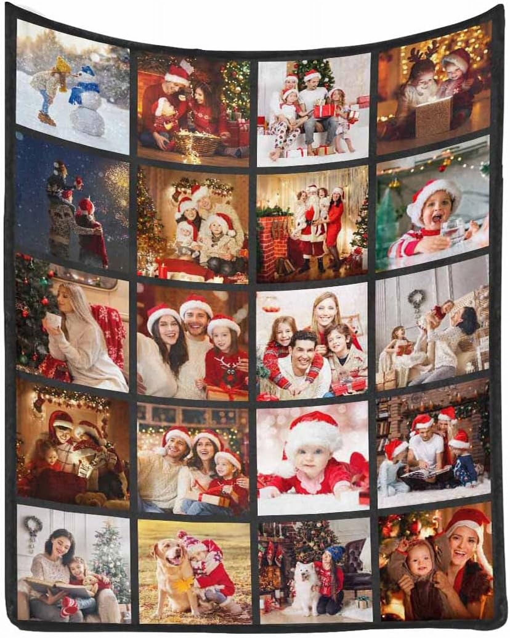 Custom Photo Collage Blanket for Family, Customized Bed Blanket with 10 ...