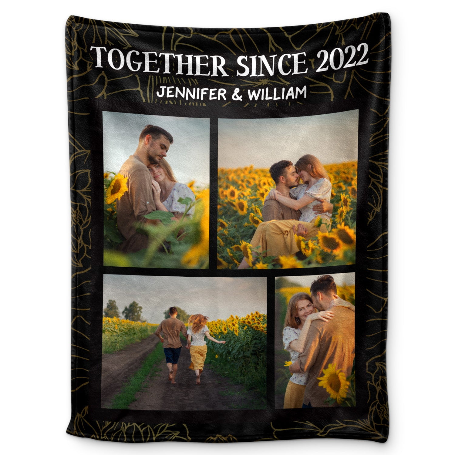 Custom Photo Couple Together Since - Personalized Custom Fleece Blanket ...