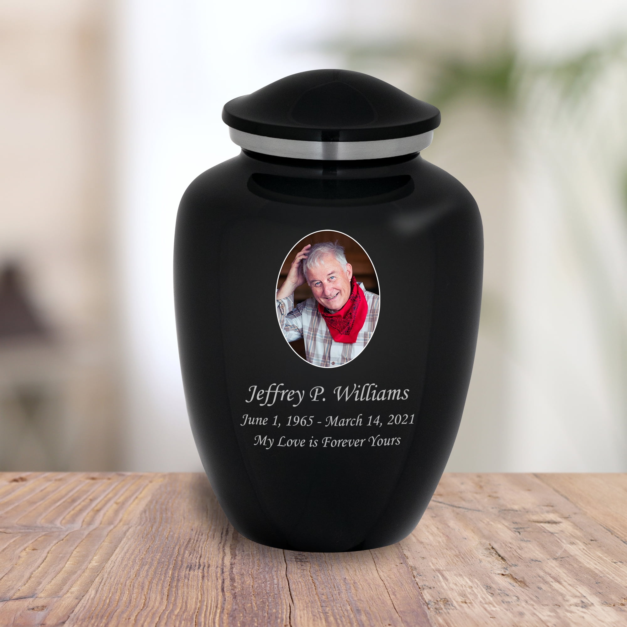 Personalized Engraving Custom Photo Cremation Urn - 6 Colors, 2 Sizes ...