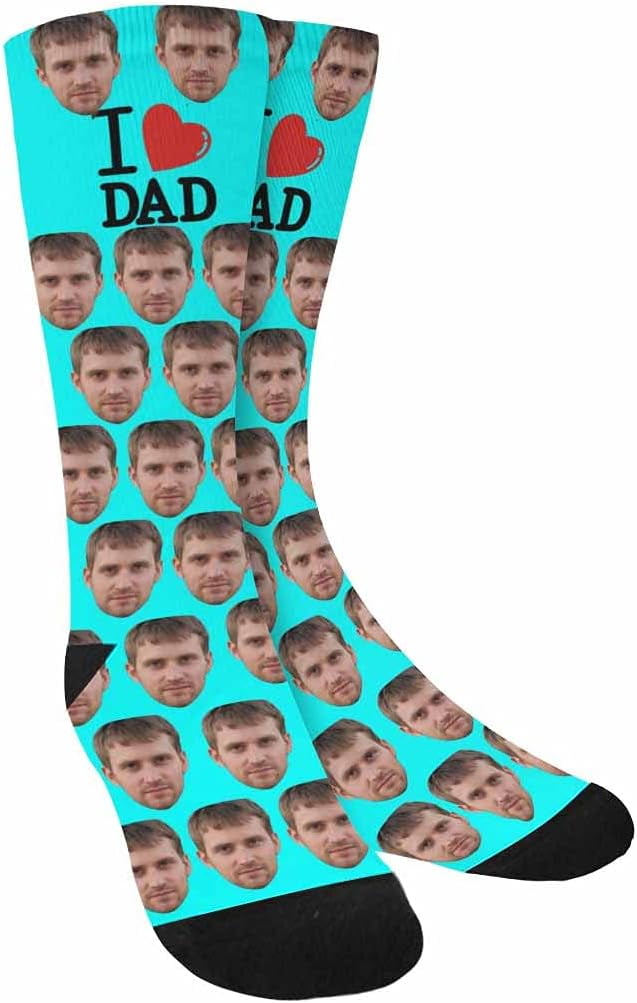 Custom Photo Face Socks on I Love Dad Personalized Funny Socks Turn ...