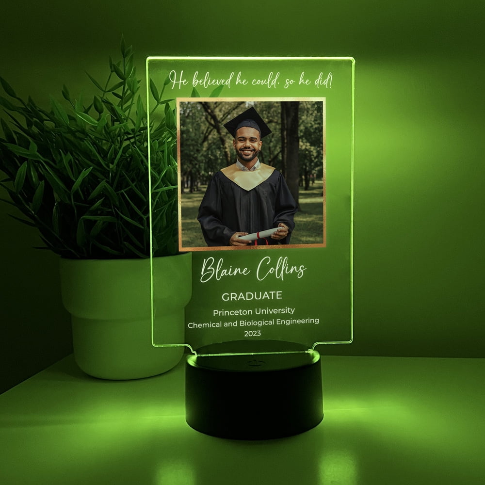 Custom Photo Grad Picture 16 Colors LED Light Up Lamp Custom Graduation ...