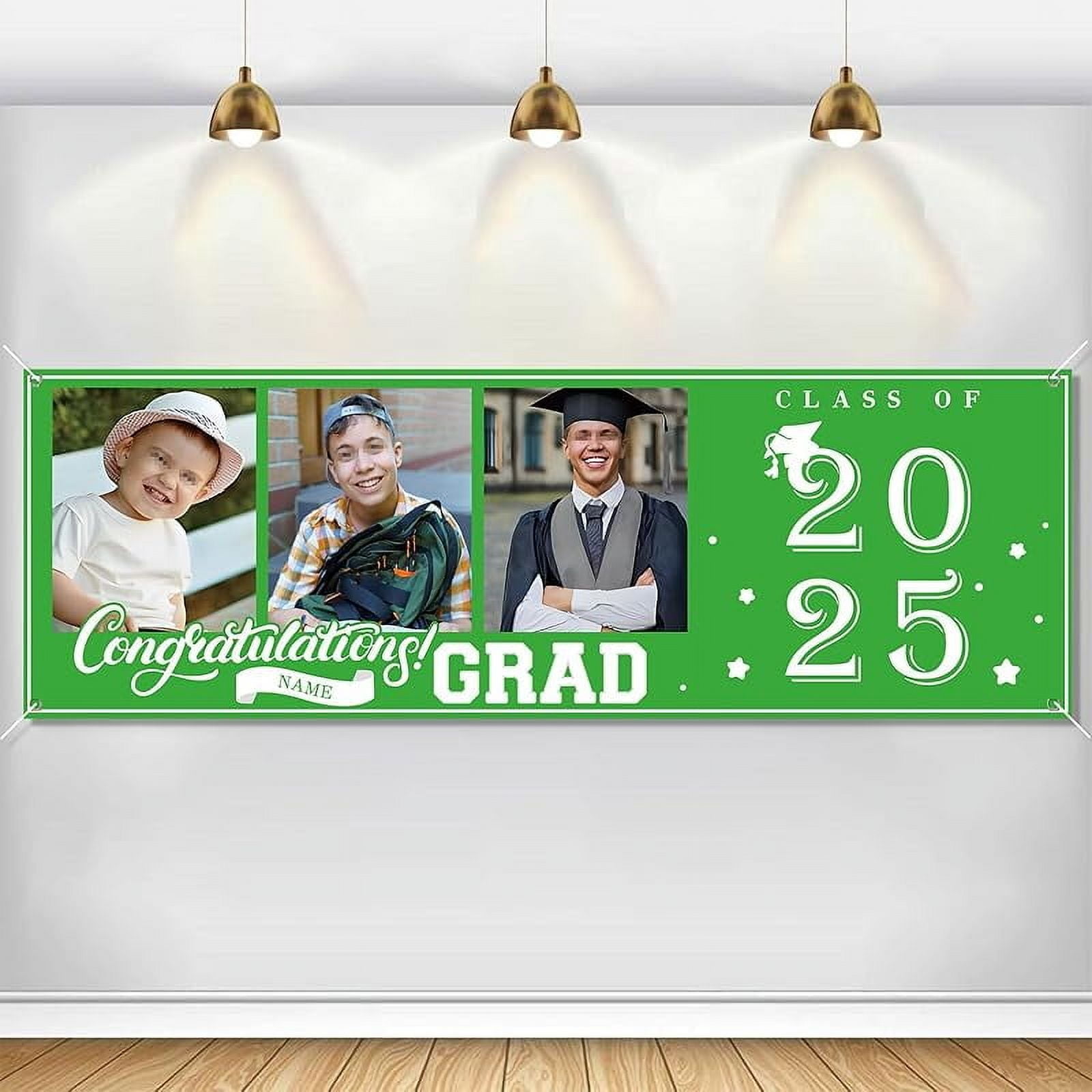 Custom Photo Graduation Banner 2025 Personalized, Then & Now Your Own ...