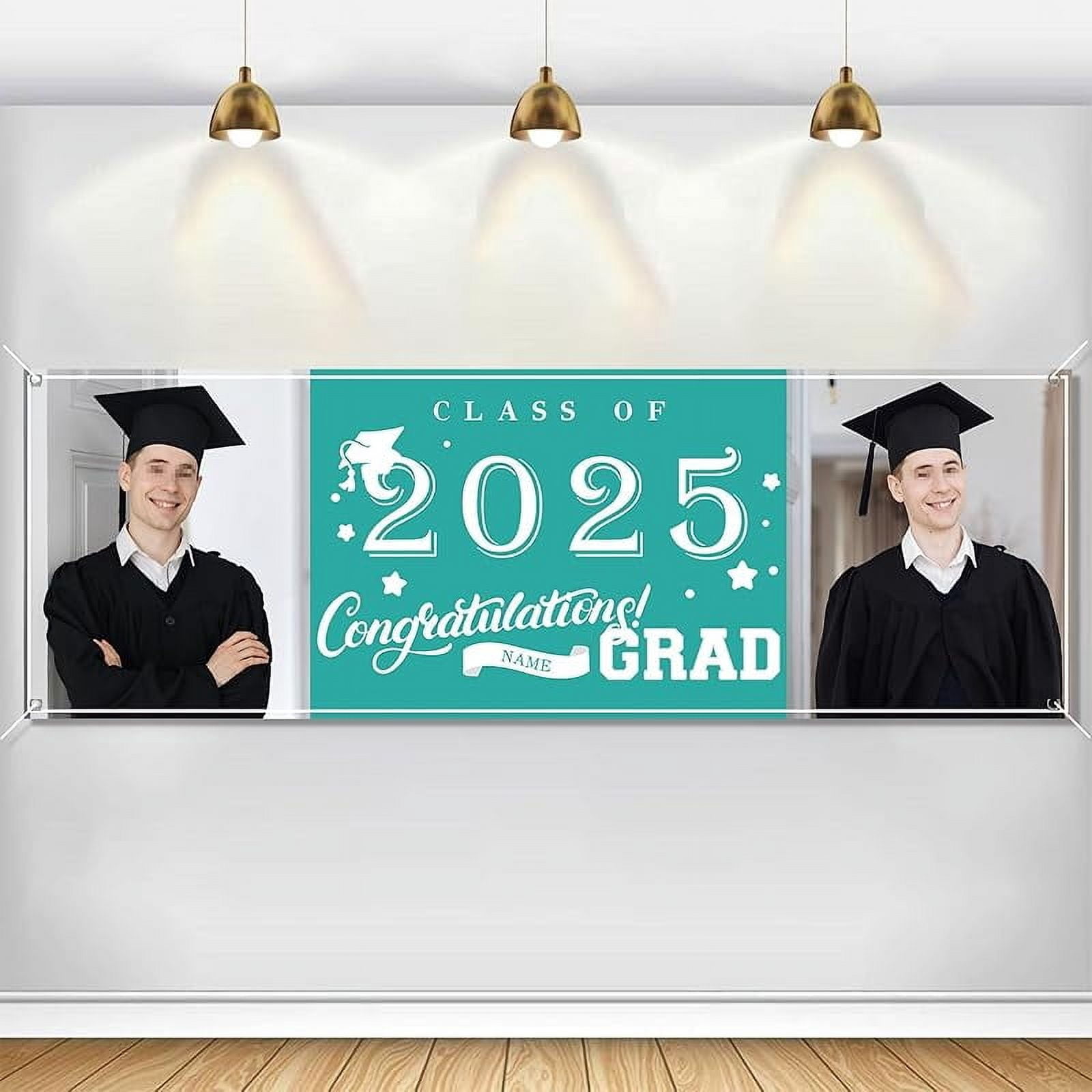 Custom Photo Graduation Banner 2025 Personalized, Then & Now Your Own ...