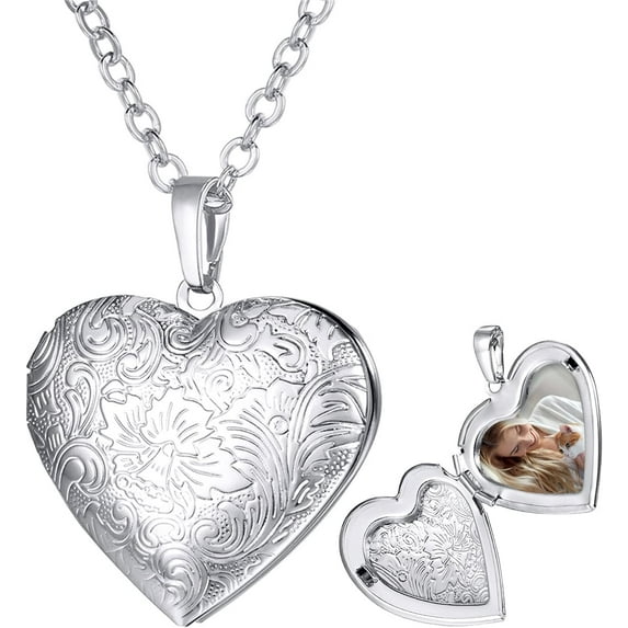 Custom Photo Locket Necklace - Oval & Heart Shaped Locket - Gold/Silver ...