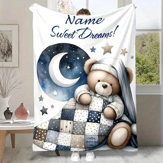 Custom Photo & Name Blanket | Soft Skin-Friendly, Tapestry Dual-Use ...