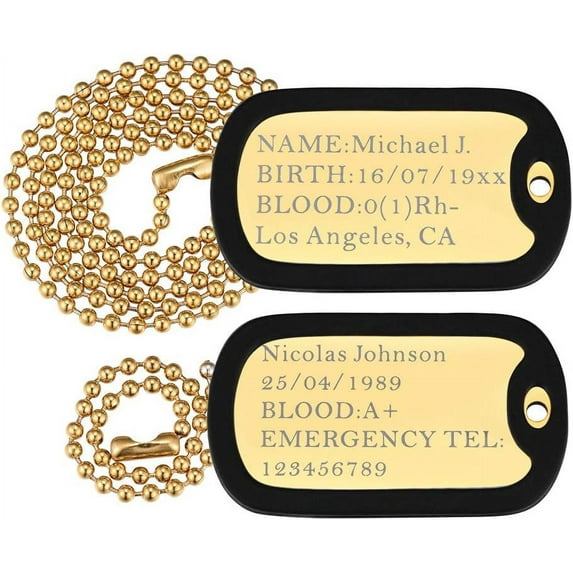 Custom Photo Necklace for Men Women, Stainless Steel Black Gold Color ...