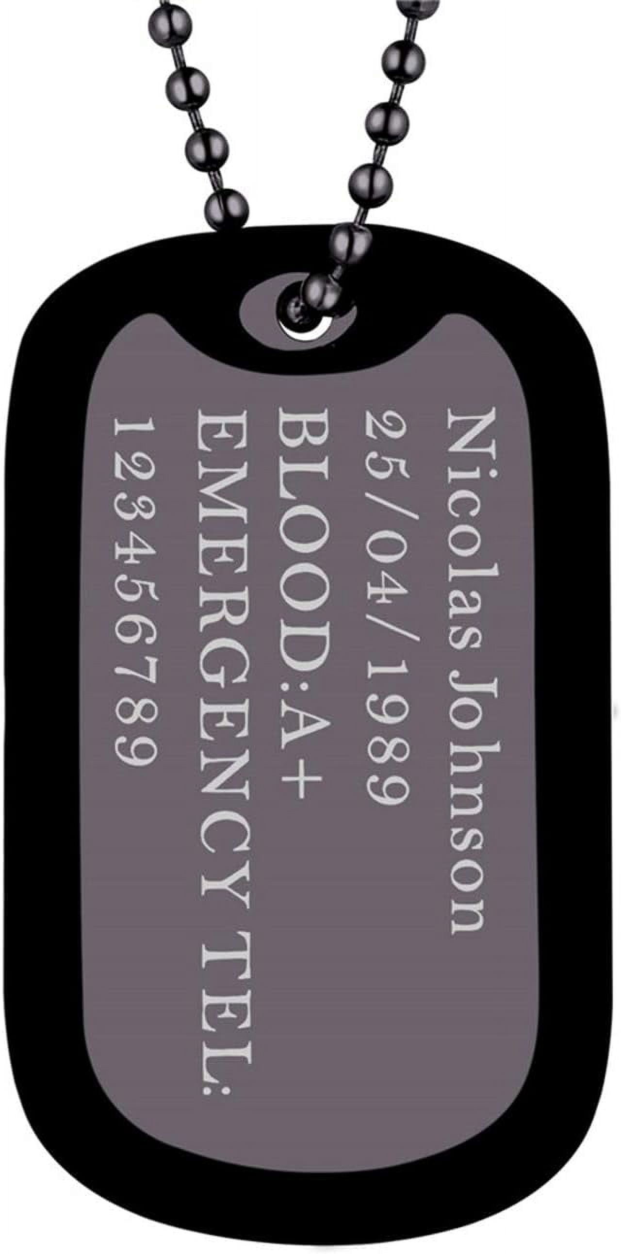 Custom Photo Necklace for Men Women, Stainless Steel Black Gold Color ...