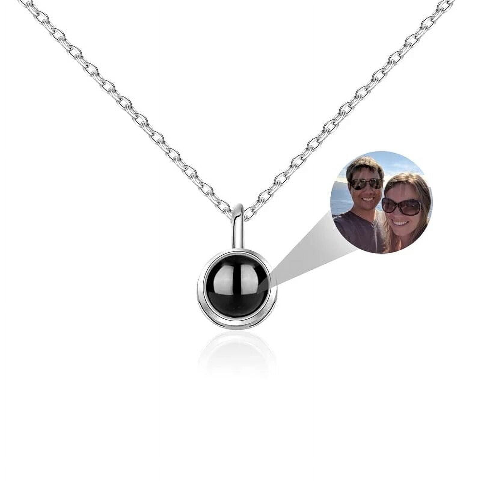 Custom Photo Necklace Projection Necklace with Circle Pendant ...