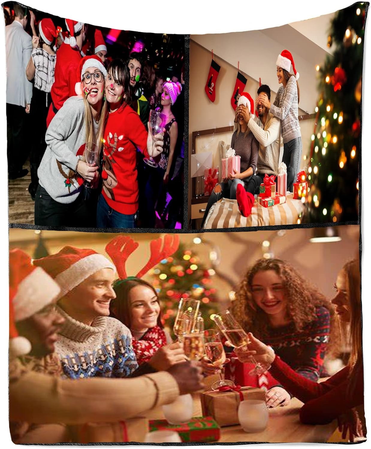 Custom Photo Picture Blanket, Personalised Blanket with Text Collage ...