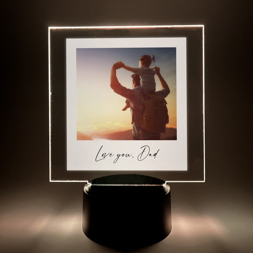 Custom Photo Picture LED Wood Stand Light Lamp Dad Love You Daddy ...