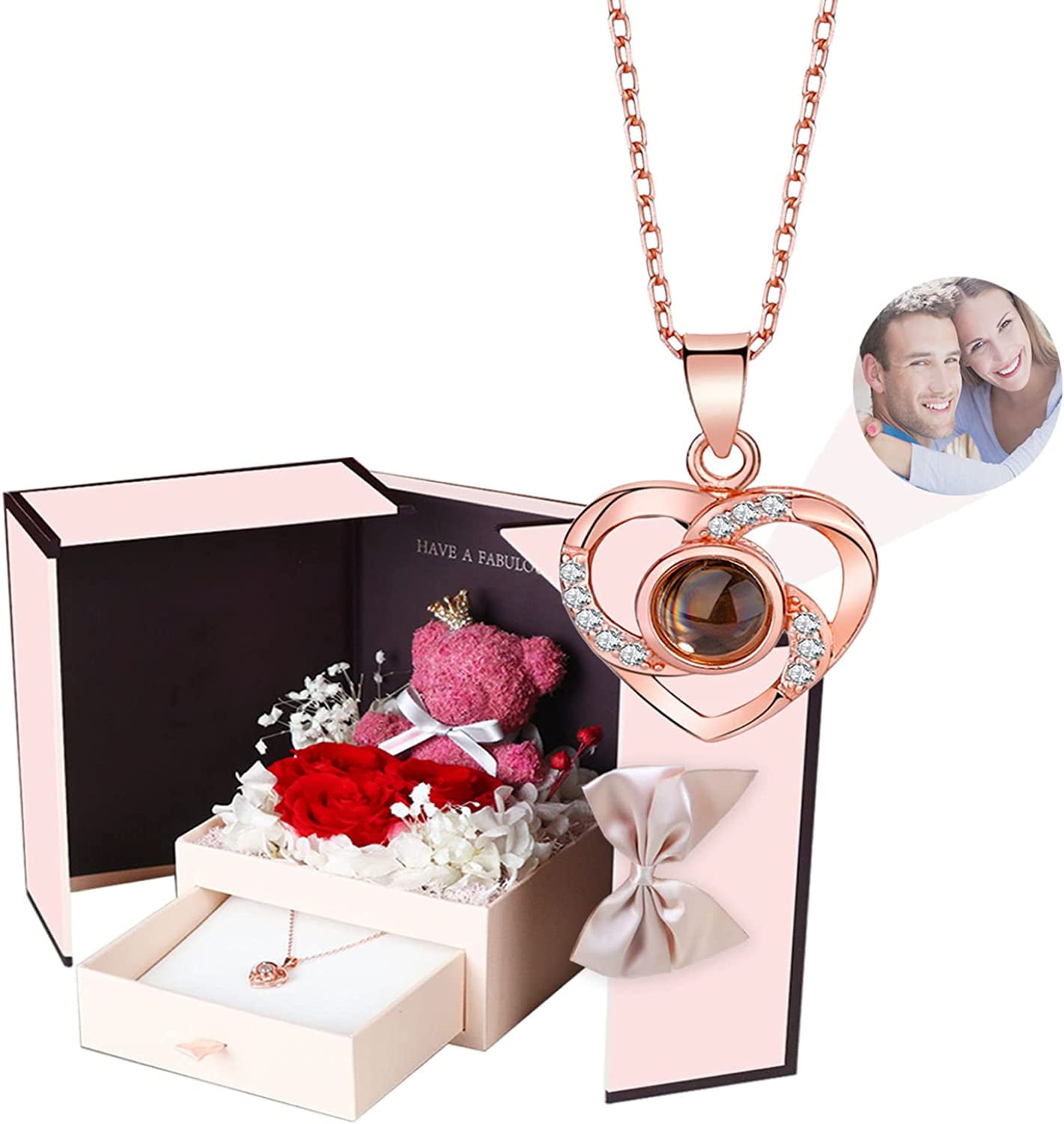 Custom Photo Projection Necklace with Picture Inside I Love You ...