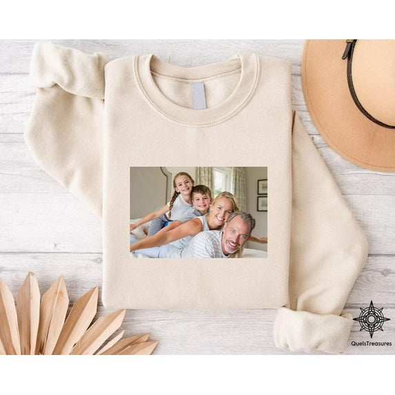 Custom Photo Sweatshirt with the Text, Custom Picture Shirt, Custom ...