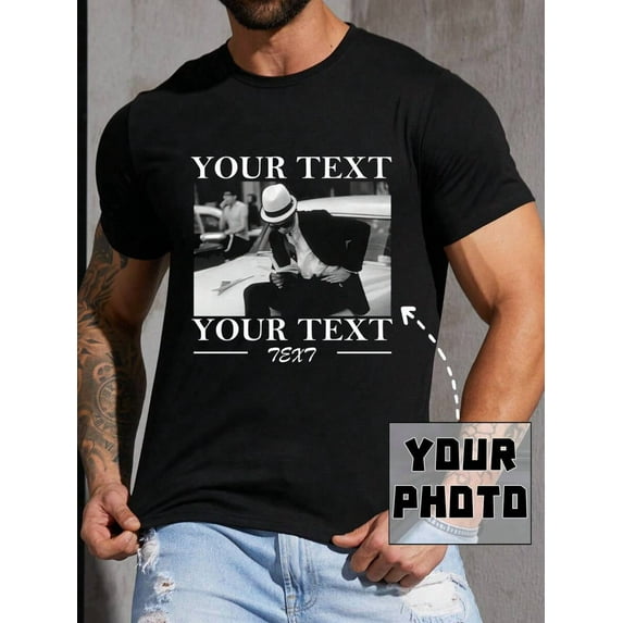 Custom Photo T-Shirt For Men - Personalized Design, Upload Picture ...