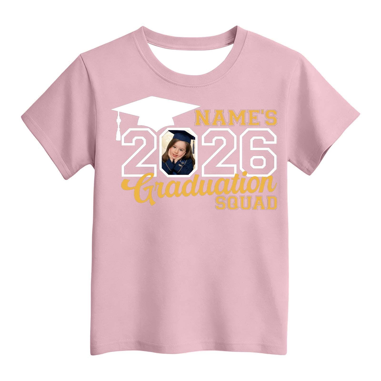 Custom Photo T-Shirt, Personalized Text Picture Print Short Sleeve Crew ...