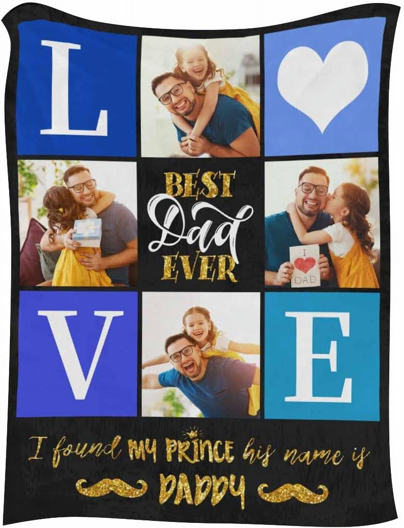 Custom Photo Throw Blanket for Dad Personalized Happy Fathers Day ...