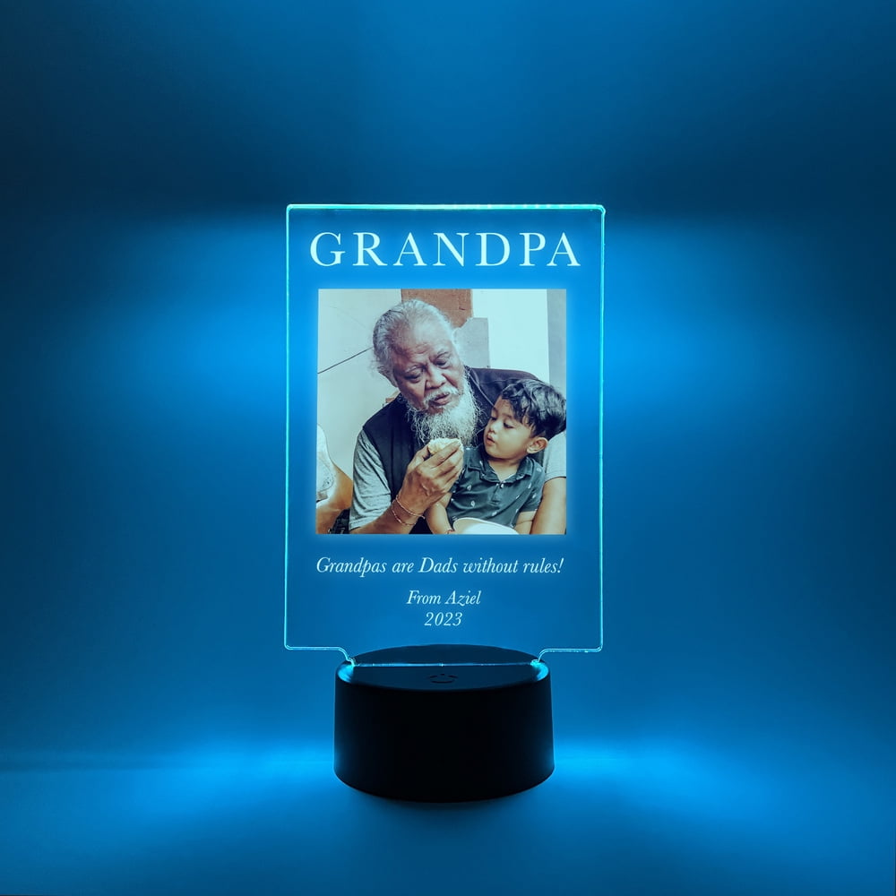 Custom Photo Your Picture LED Stand Light Up Lamp Grandpa Love You ...