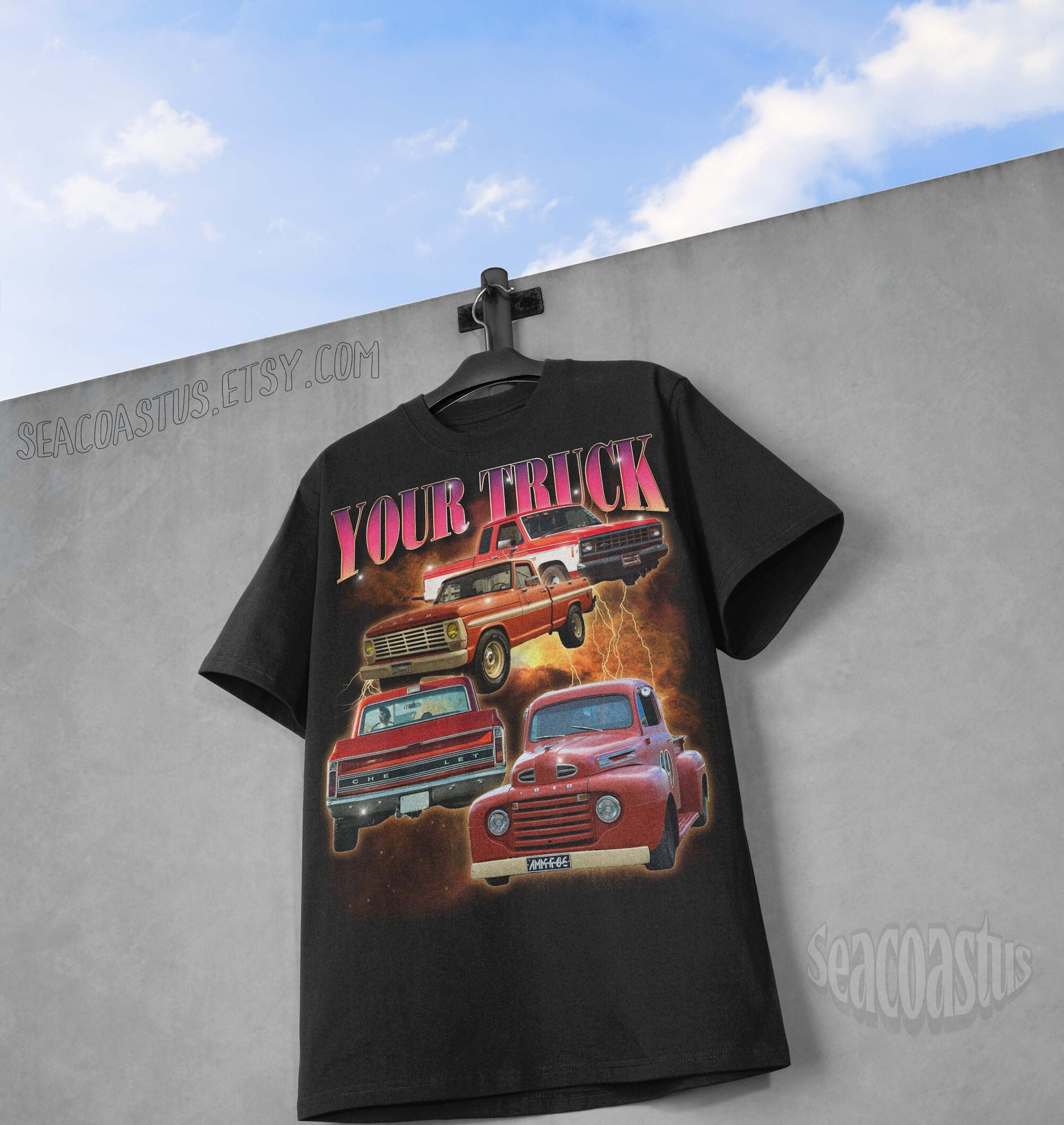 Custom Pickup Truck Shirt, Your Truck On Shirt, Custom Truck Bootleg ...