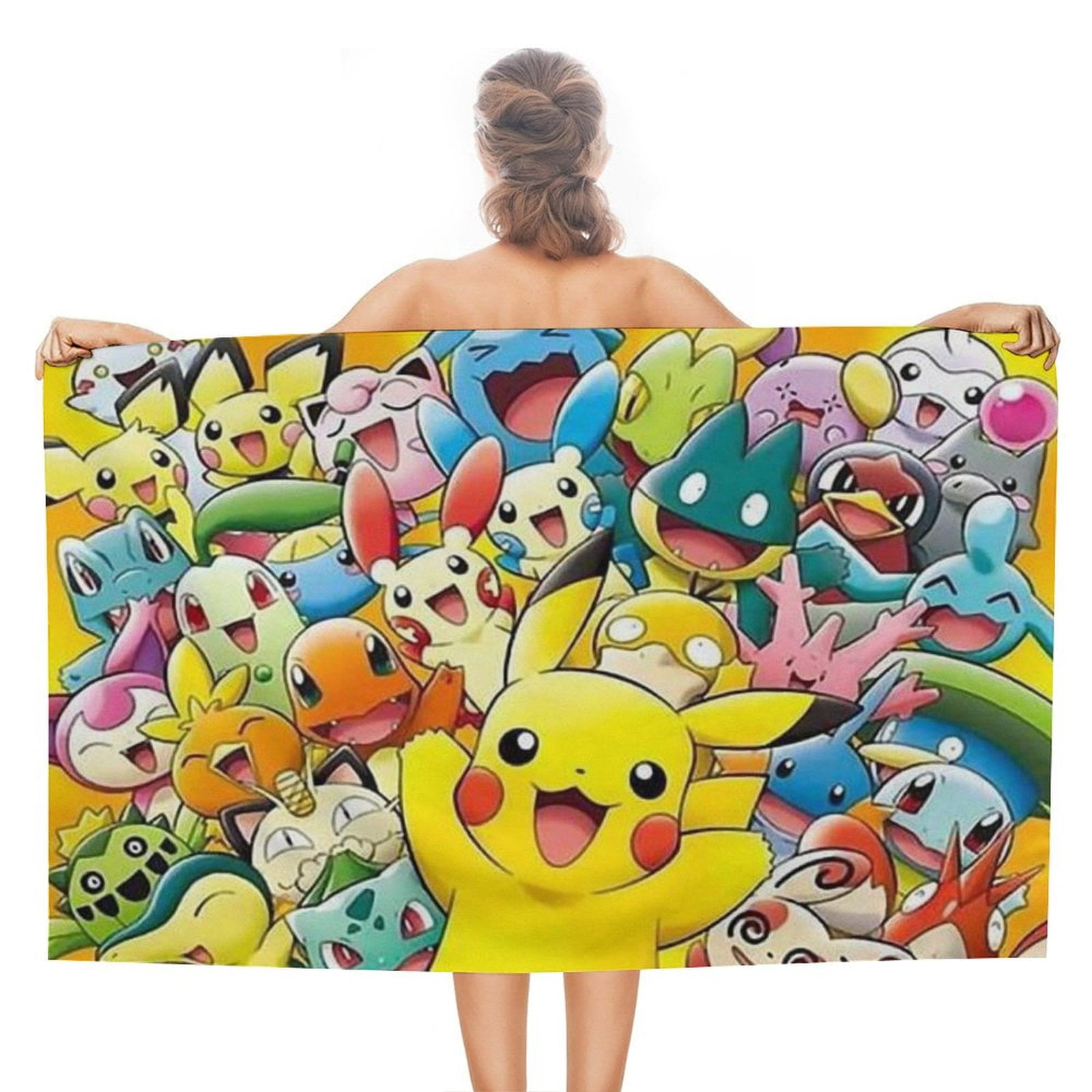 Custom Pikachu Beach bath towel swimming towel quick-drying lightweight ...