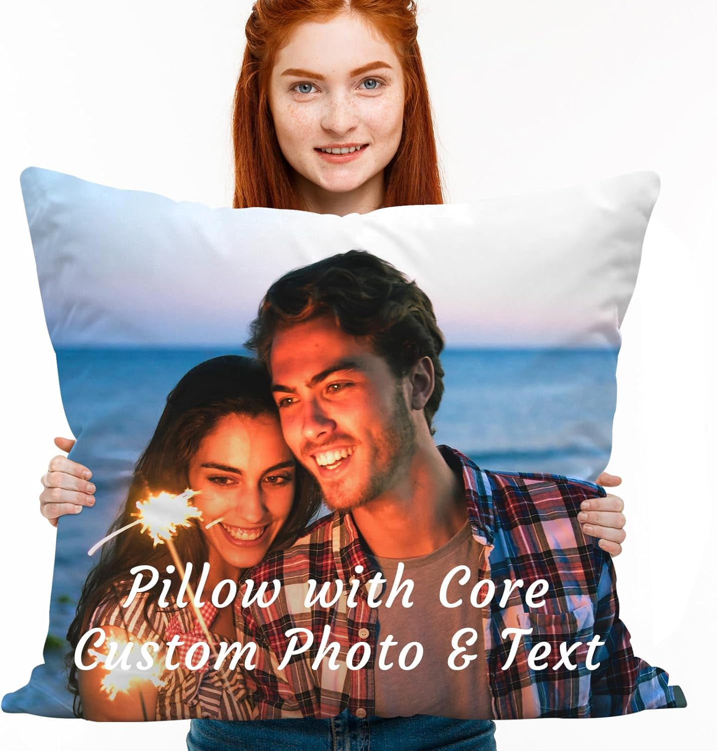Custom Pillow, Personalized Throw Pillows with Picture Text - Double ...