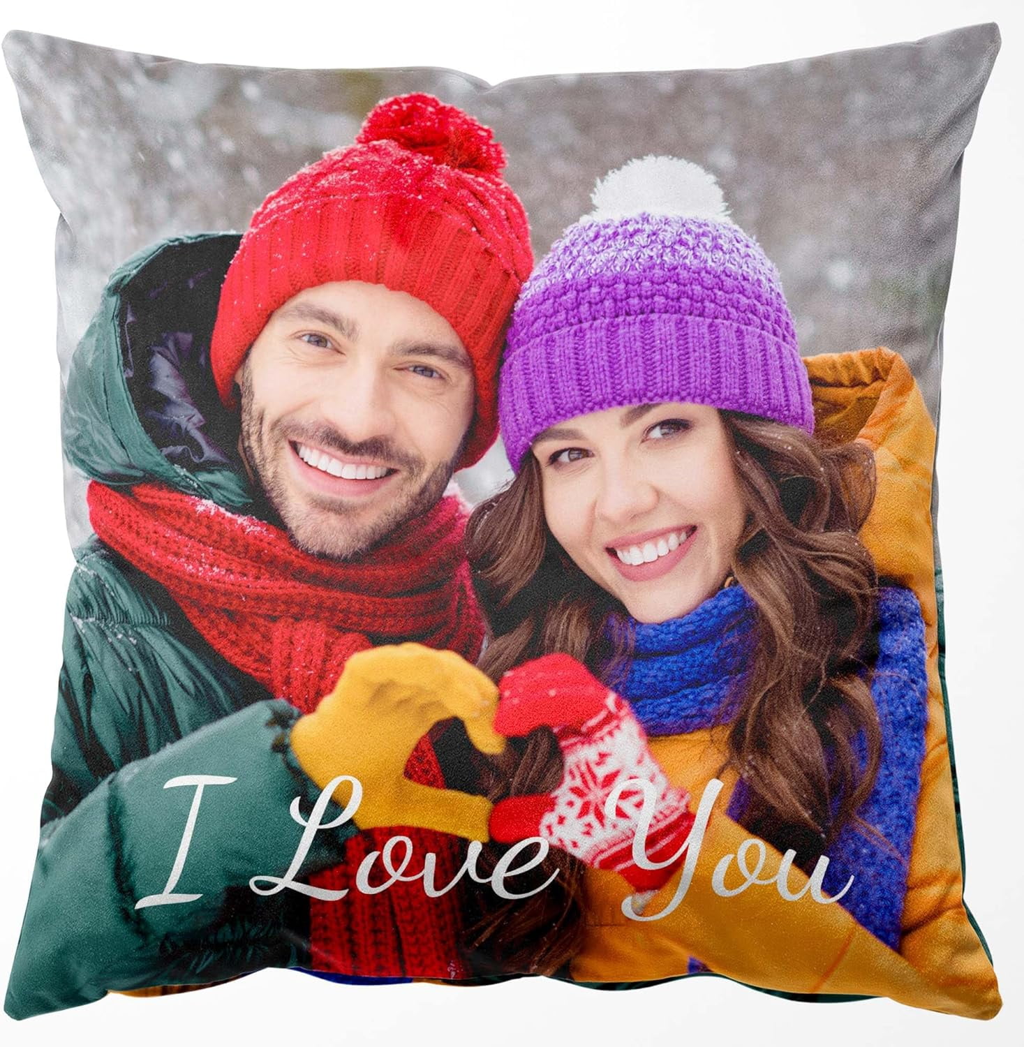 Custom Pillow with Picture & Text, Two-Sides Velvet Customized Photo ...