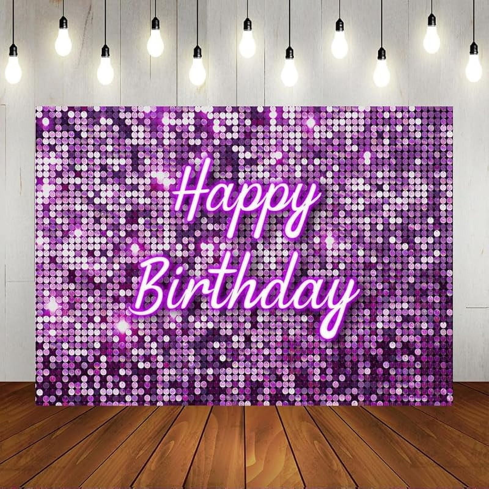 Custom Pink Flash Square Backdrop for Photography Happy Birthday ...