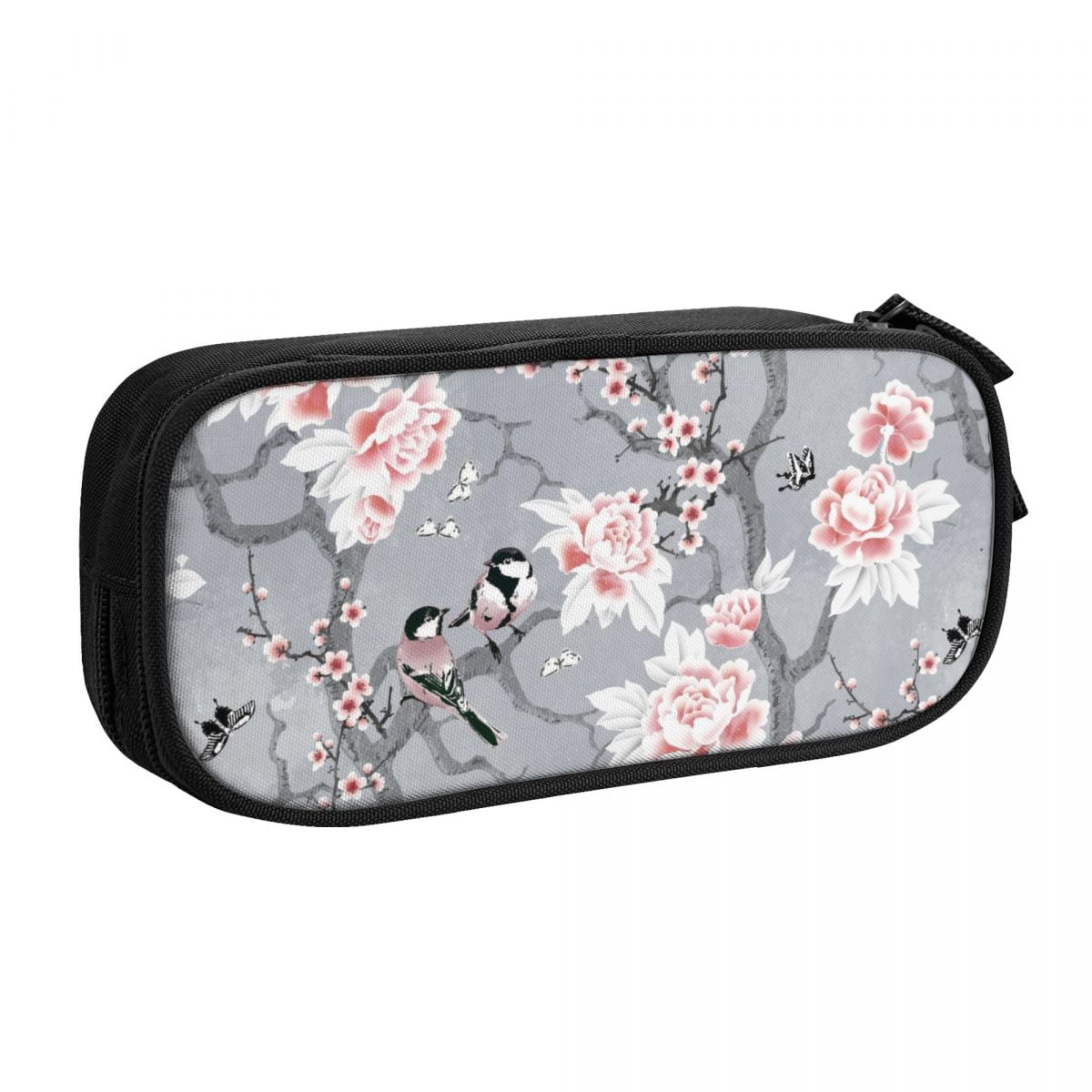 Custom Pink Floral Cherry Blossom Pencil Cases for Gilrs Big Capacity ...