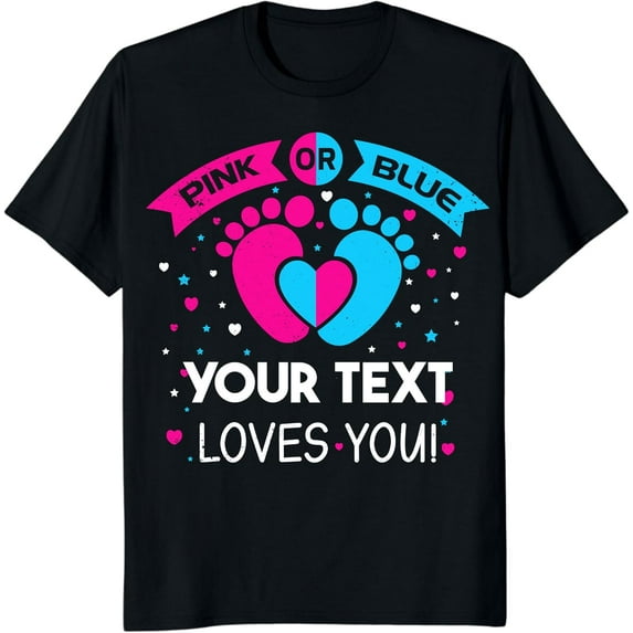 Custom Pink or Blue Gender Reveal Party T-Shirts, Personalized Family ...