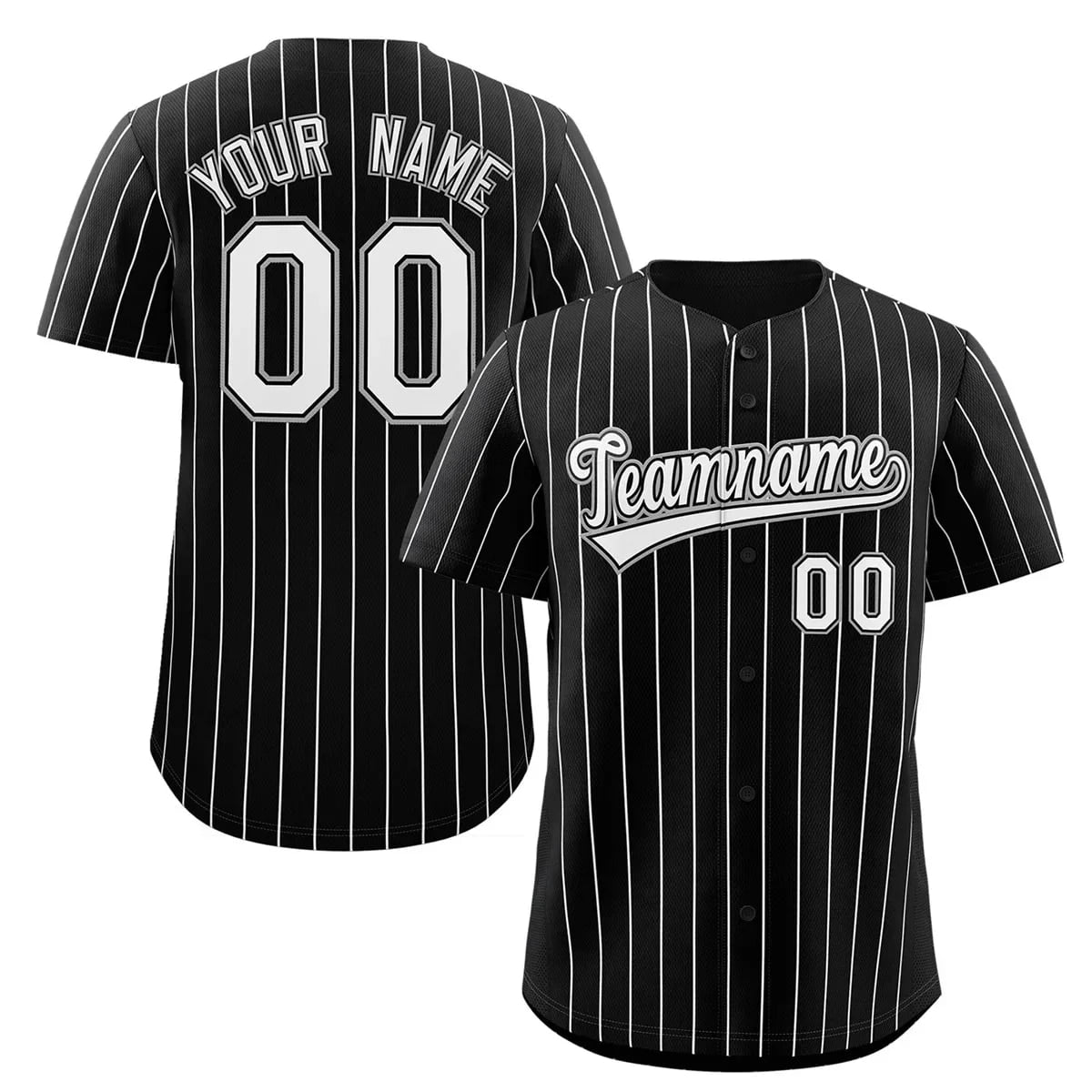 Custom Pinstripe Baseball Jersey Button Down Shirt Print or ...