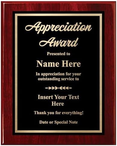 Custom Plaque for Appreciation - Personalized Award for Employee ...