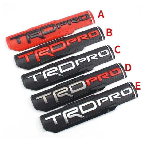 Custom Plastic TRD PRO SPORT Side Fender Logos Door Badges Decals Car ...