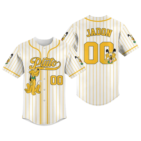 Custom Pluto Dog Baseball Jersey, Disney Characters Jersey, Disneyland ...