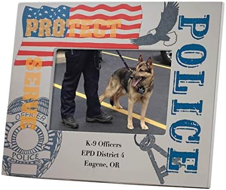 Custom Police Frame, 4” x 6” Photo Opening, Freestanding or Wall ...
