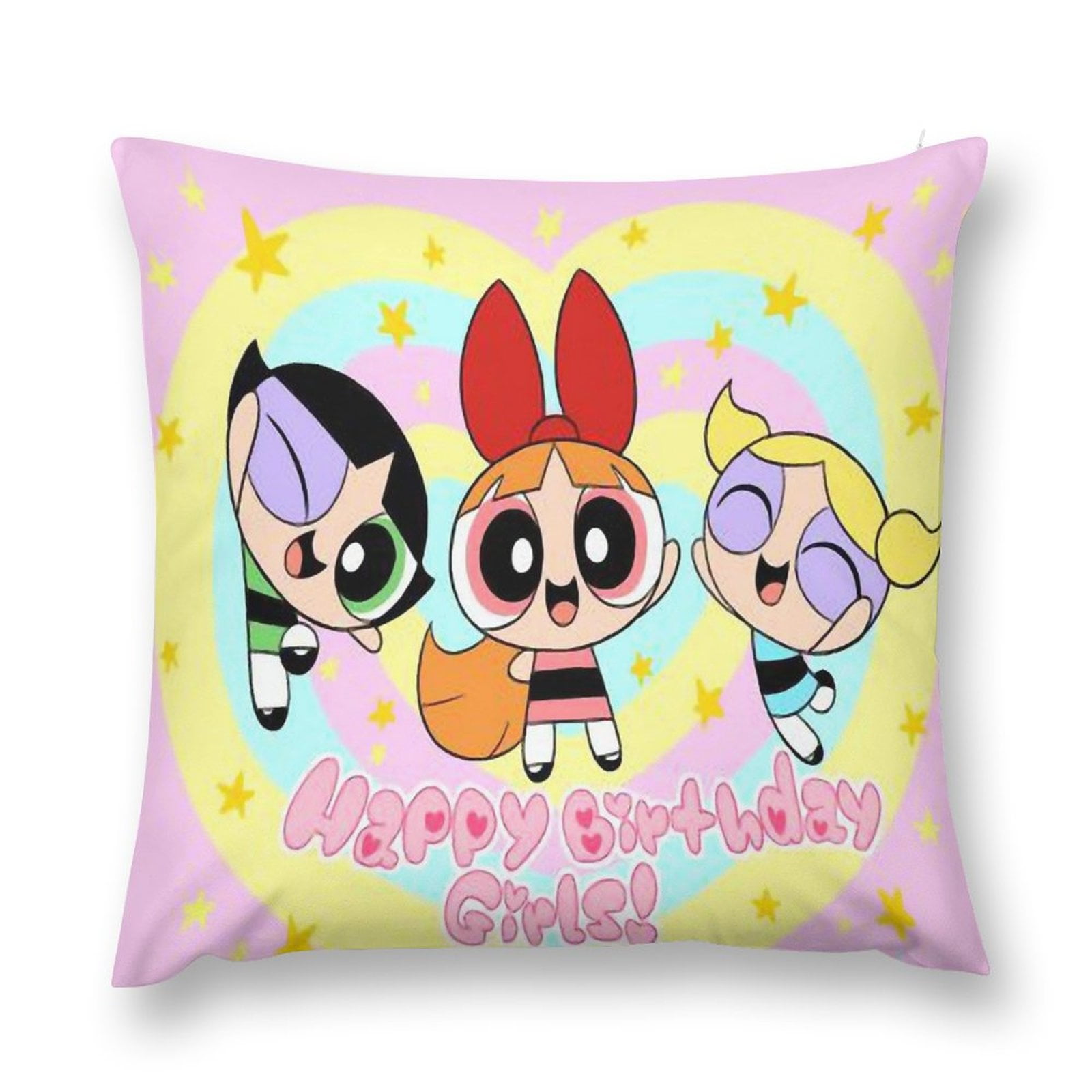 Custom Powerpuff Girls Plush Pillow Case, Kawaii Square Cushion Case ...