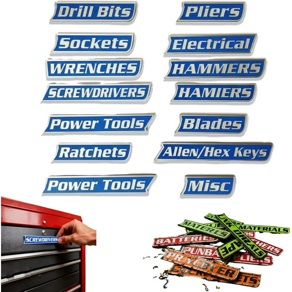 Custom Premium 12 Pack of Magnetic Toolbox Labels, 3D Printed ...
