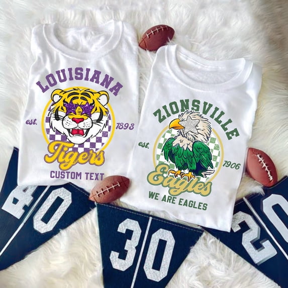 Custom Preppy Mascot T-shirt For Women Customizable School Spirit Team ...