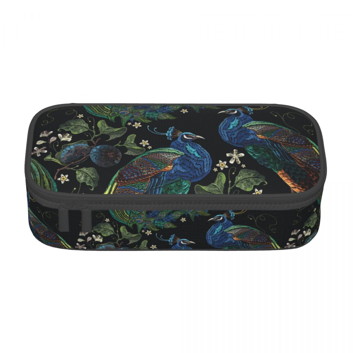 Custom Pride And Prejudice Peacock Feather Pencil Case s Large Storage ...