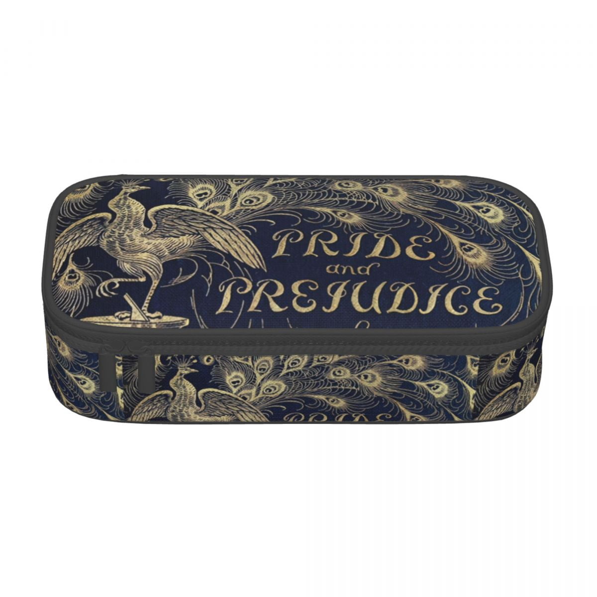 Custom Pride And Prejudice Peacock Feather Pencil Case s Large Storage ...
