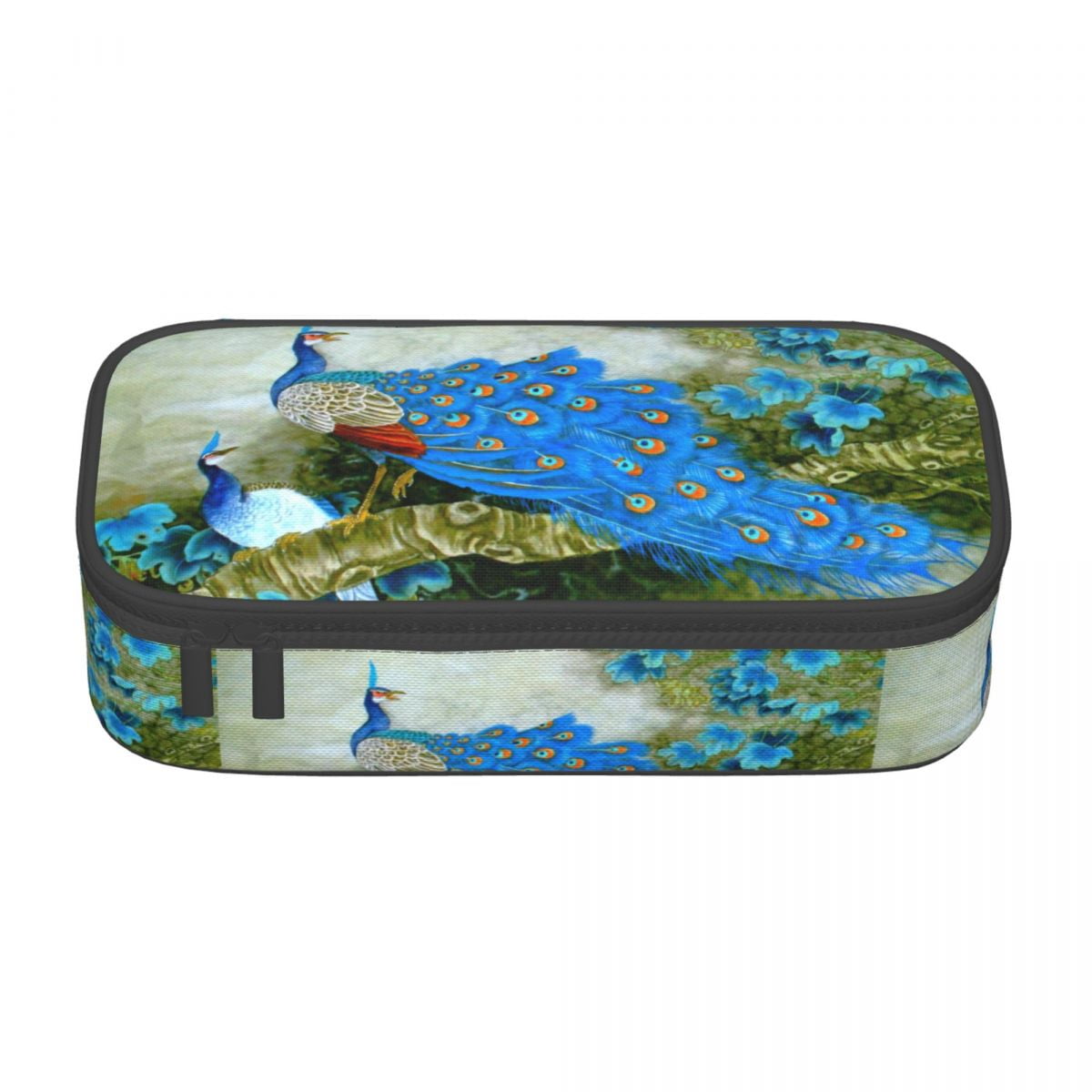 Custom Pride And Prejudice Peacock Feather Pencil Case s Large Storage ...
