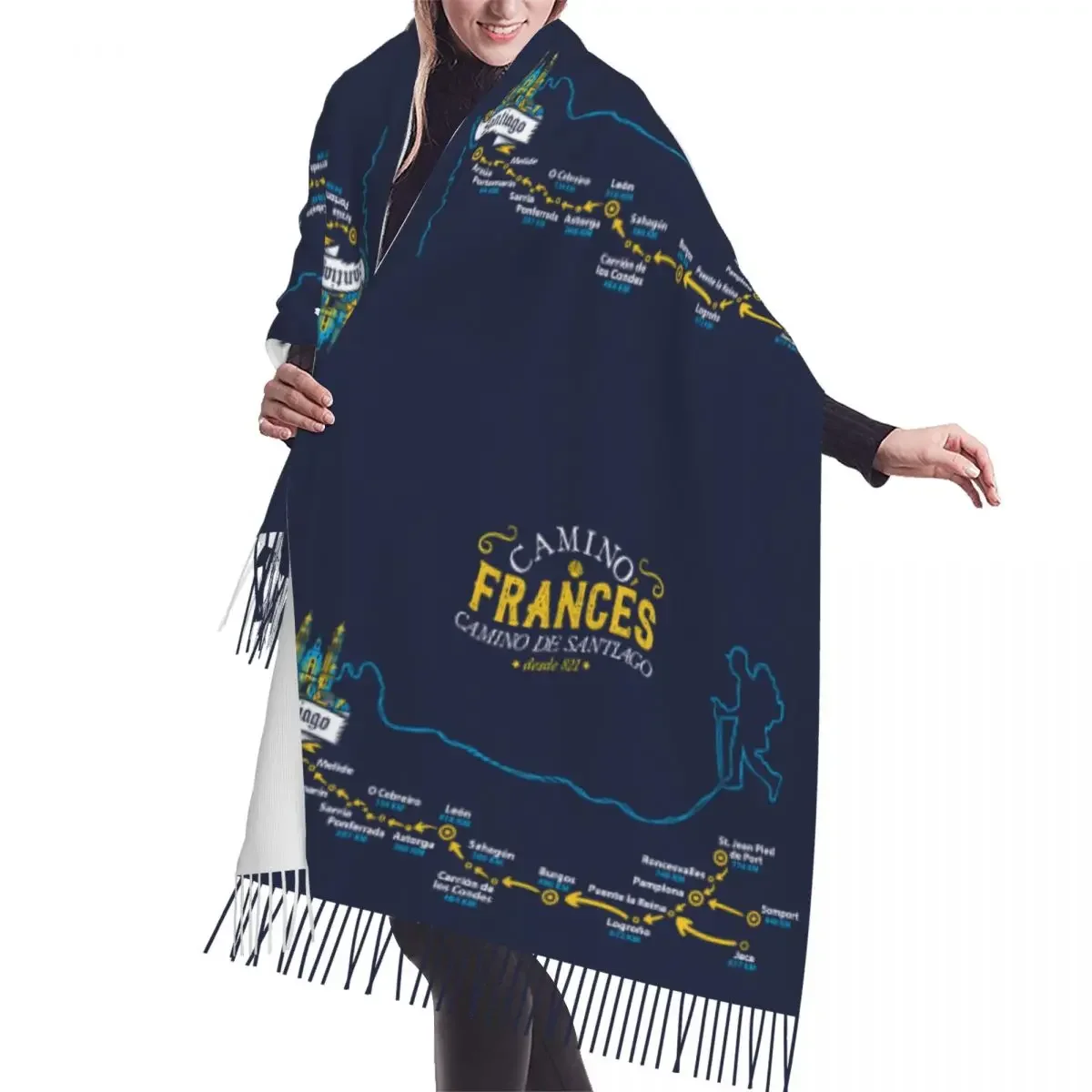 Custom Primitive Way Scarf Wrap Women Long Winter Warm Tassel Shawl ...